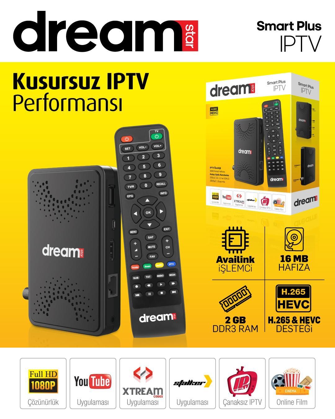Dreamstar Smart Plus İptv Uydu Alıcı - Uydu Alıcı Ve Dijital Urunler